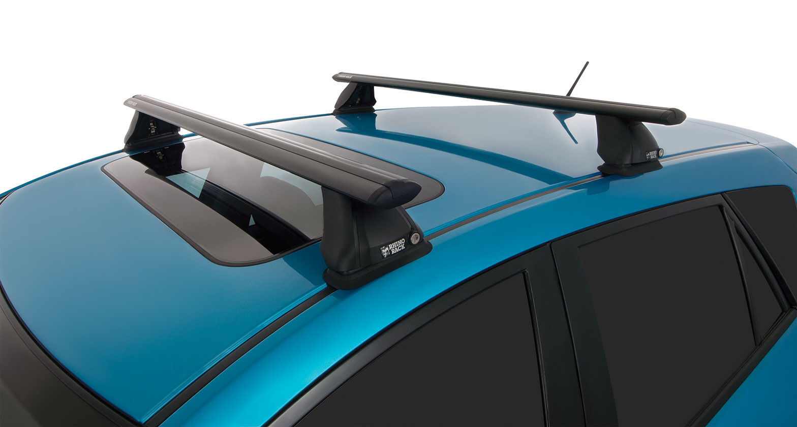 Rhino Vortex Black 2 Bar FMP Roof Rack for HYUNDAI i30 GD 5dr Hatch 5/12 to 3/17 - Rhino-Rack