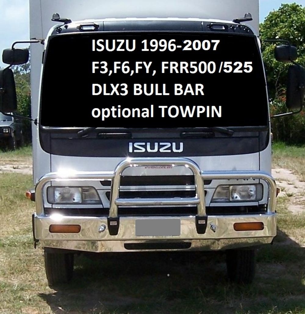 ECB Polished Deluxe 3 BullBar to suit Isuzu FRR 1996 - 2002 - East Coast Bullbars