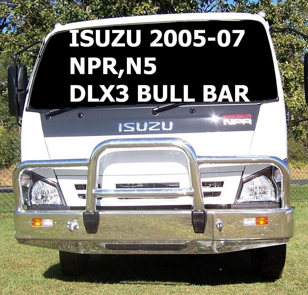 ECB Polished Deluxe 3 BullBar to suit Isuzu NPR N5 Standard 2005 - 2007 - East Coast Bullbars
